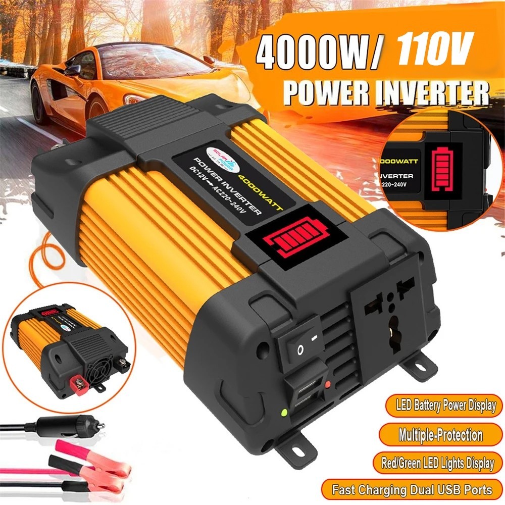 4000W DC 12V To AC 110VCar Solar Inverter Power Station Solar Generator ...