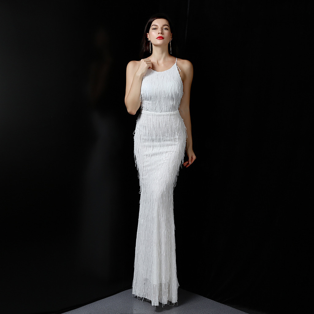 Silk Thread Tassel Sequin Fishtail Banquet Elegant Temperament Annual ...