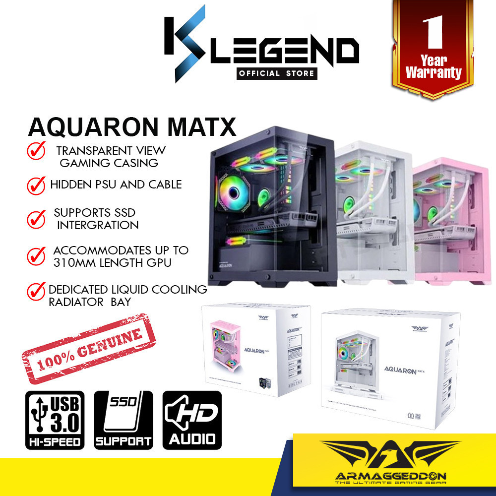 Armaggeddon Aquaron MATX/ATX Transparent view Gaming Casing Chassic PC ...