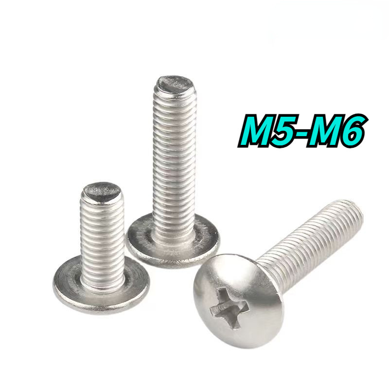 [HNK] 304 Stainless Steel Flat Head Screw Mushroom Head Phillips Screw Big Head Umbrella Head ...