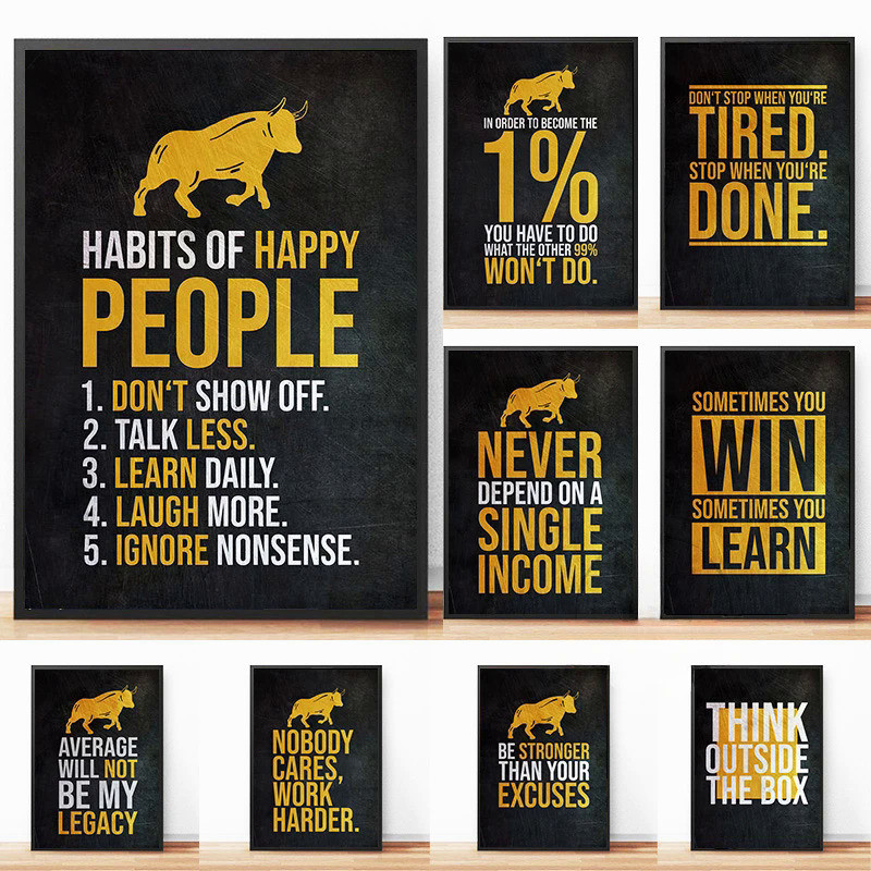 Stock Trading Buy The Fear Sell Greed Motivational Quote Canvas ...