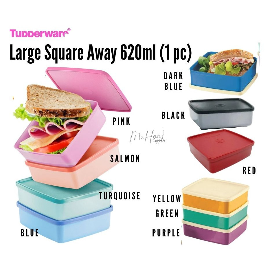 Tupperware 620ml Large Square Away Food Container Air Tight Kedap Udara ...