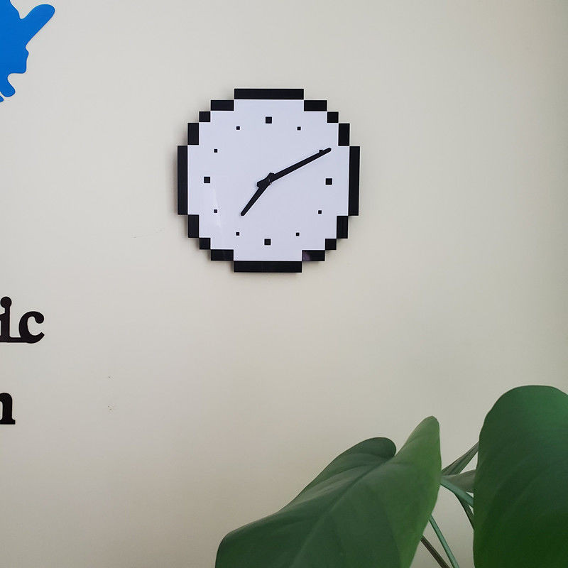 Pixel Screen Minecraft Wall Clock Simple Art Bedroom Clock Technology ...