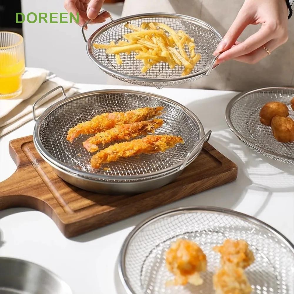 DOREEN Frying Strainer Basket, Stainless Steel with Handle Tempura Oil ...