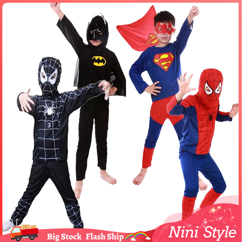 Superhero Spiderman Superman Batman Cosplay Costume for Kids Boy ...