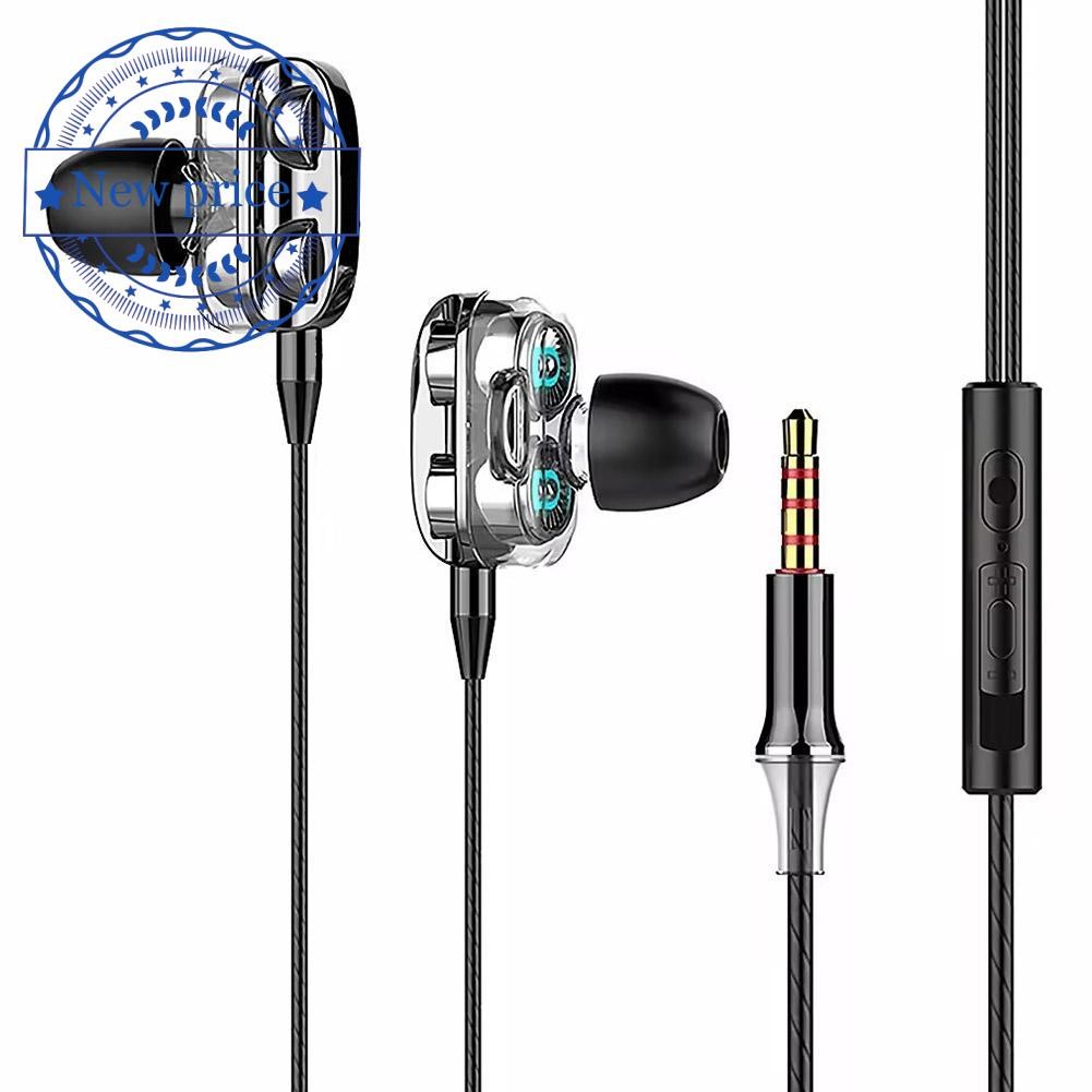 Quad-core Dual Dynamic In-ear Wired Headphones 3.5mm type-c Earphones ...