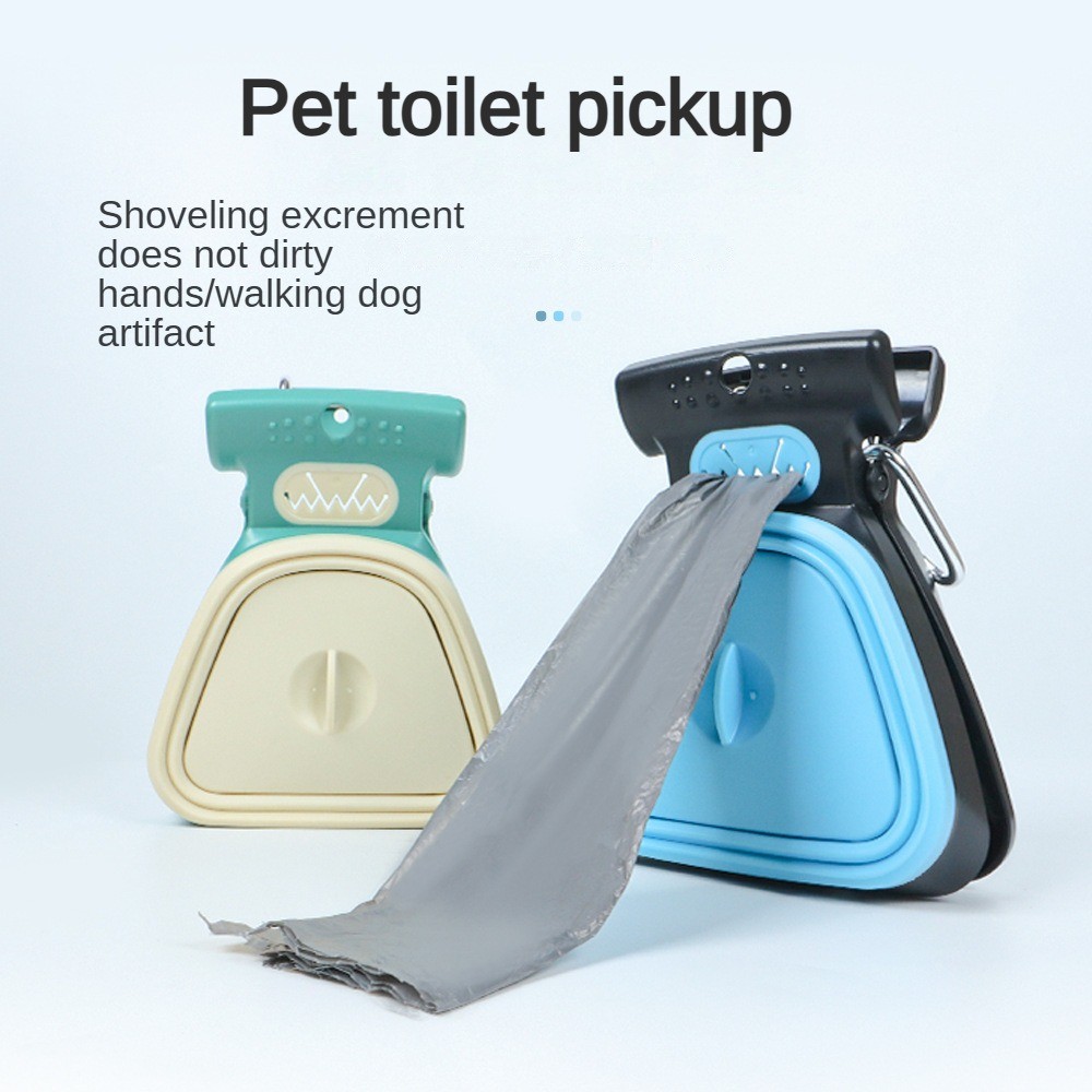 Portable Foldable Pet Poop Scooper with Built-in Waste Bags Hands-Free ...