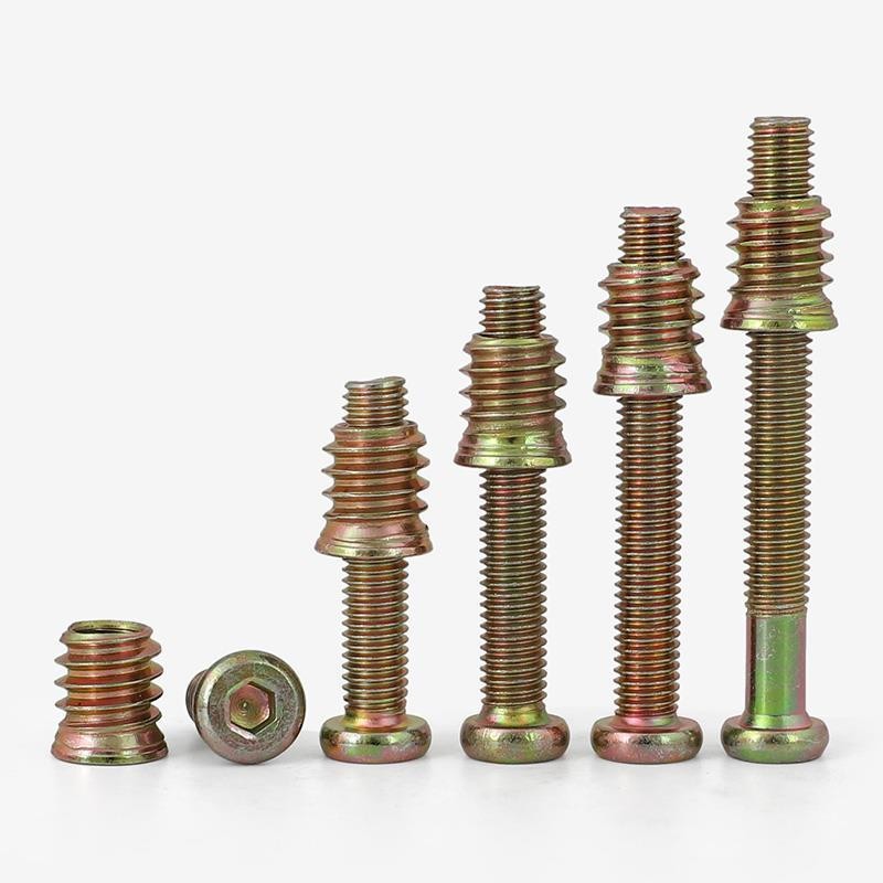 Furniture Screw Fastener Inner Outer Thread Pre-Buried Nut Wooden Bed ...