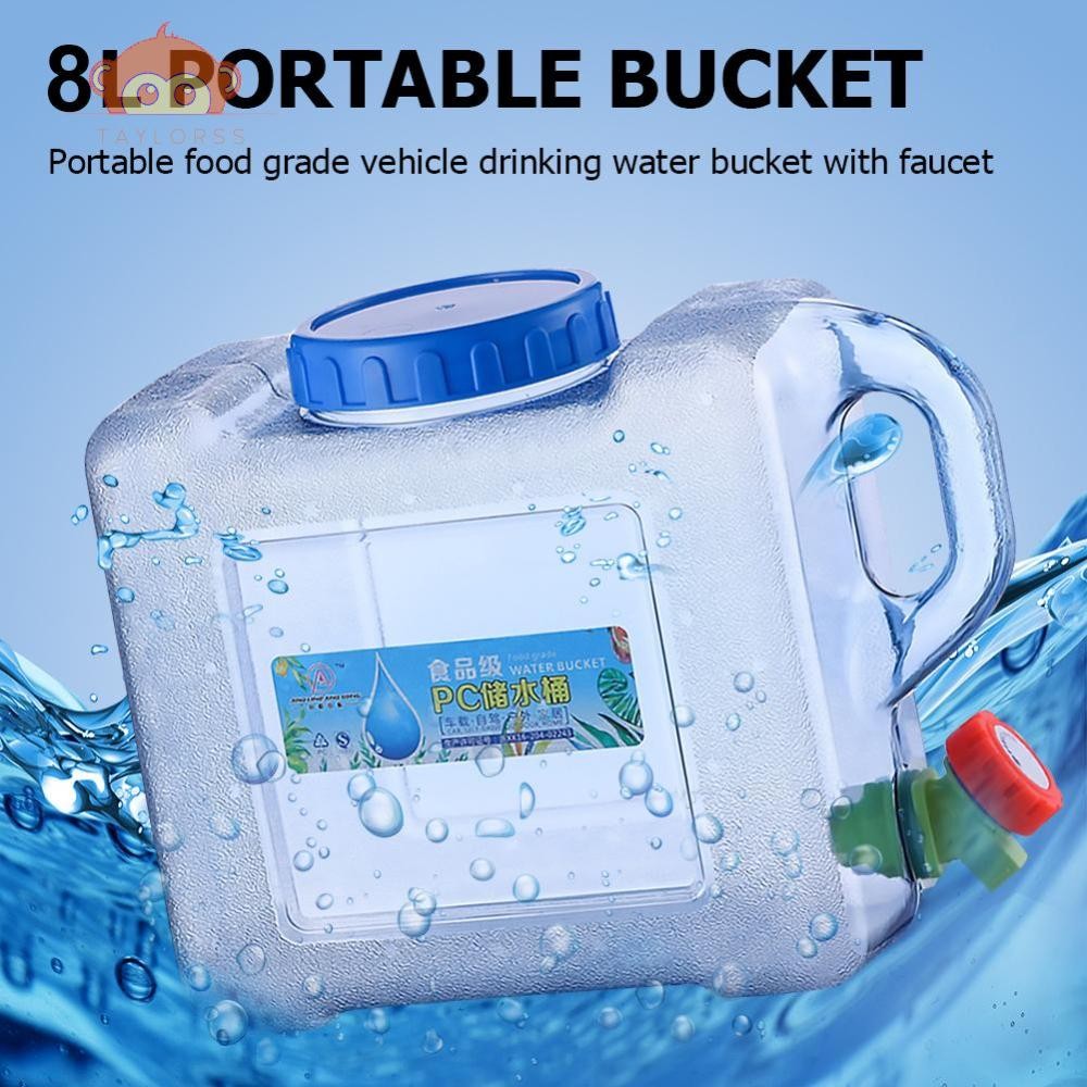 8L Water Container with Faucet Water Carrier Canister Tank Container ...