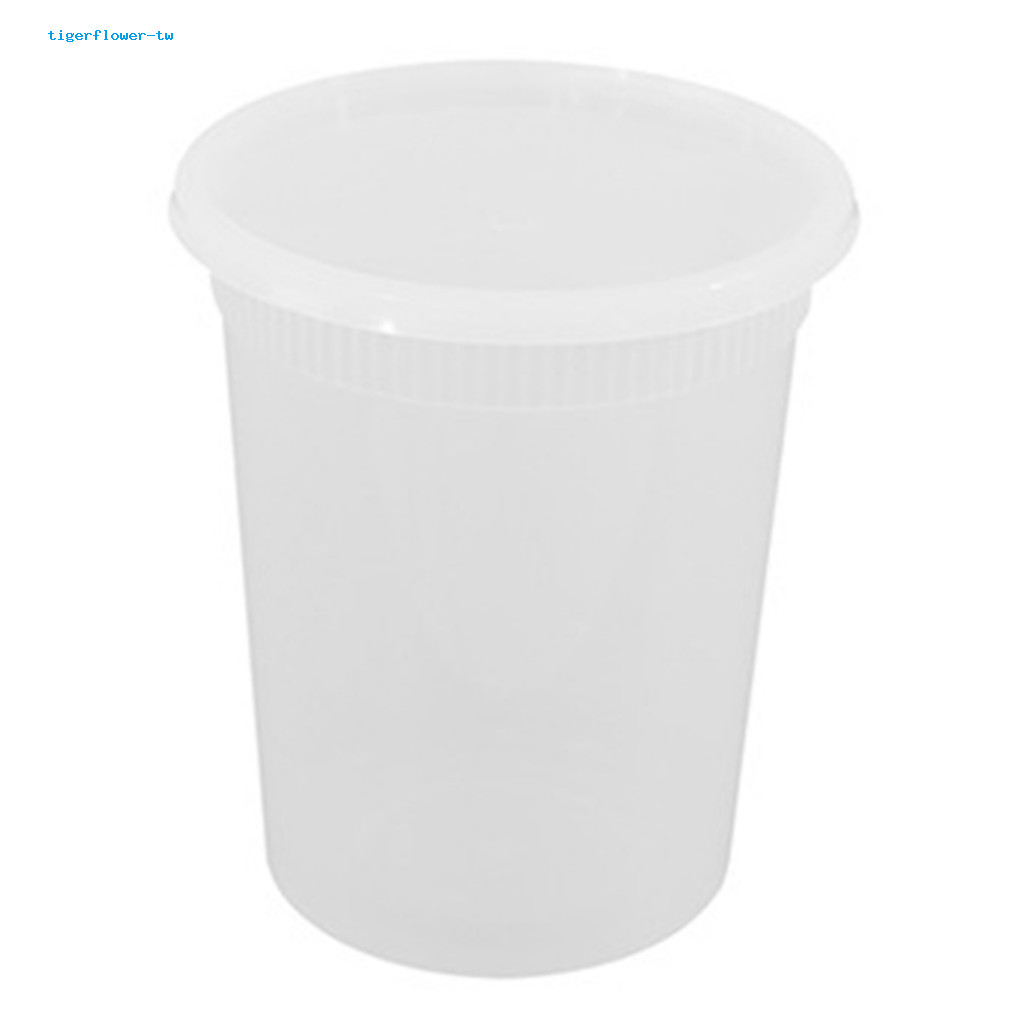 Snap-on Lid Deli Containers Plastic Food Storage Box 20pcs Round Food ...