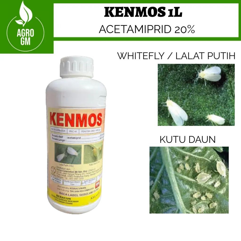 KENMOS 1L racun ACETAMIPRID 20% racun lalat putih whitefly kutu daun ...