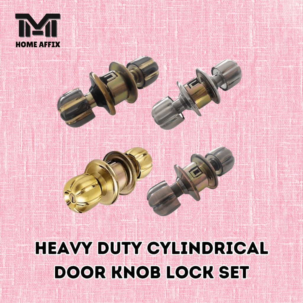 HEAVY DUTY Cylindrical Door Knob Lock Set | Tombol Pintu Bilik Rumah ...