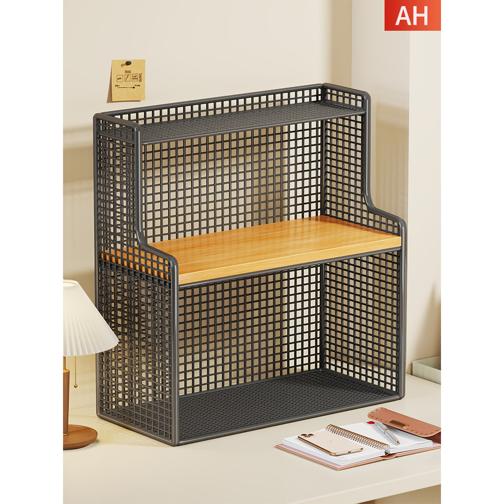 Rak Buku Desktop Meja Belajar Penyimpanan Buku Meja Pejabat Penyusun ...