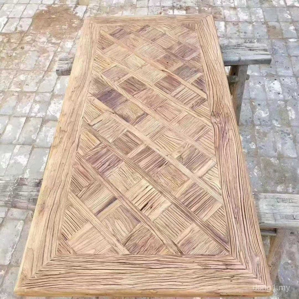 Old Elm Old Door Panel Dividing Board Dining Table Splicing Flower Old ...