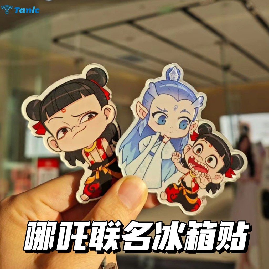 5PCS Nezha 2 Movie Peripheral Metal Badge Magnetic Refrigerator Sticker ...