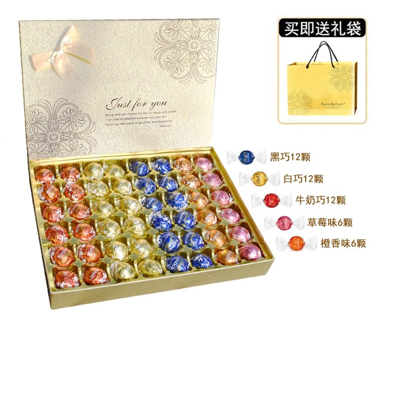Kotak Hadiah Coklat Lindt 48 Keping yang diimport Lindor Soft Center ...