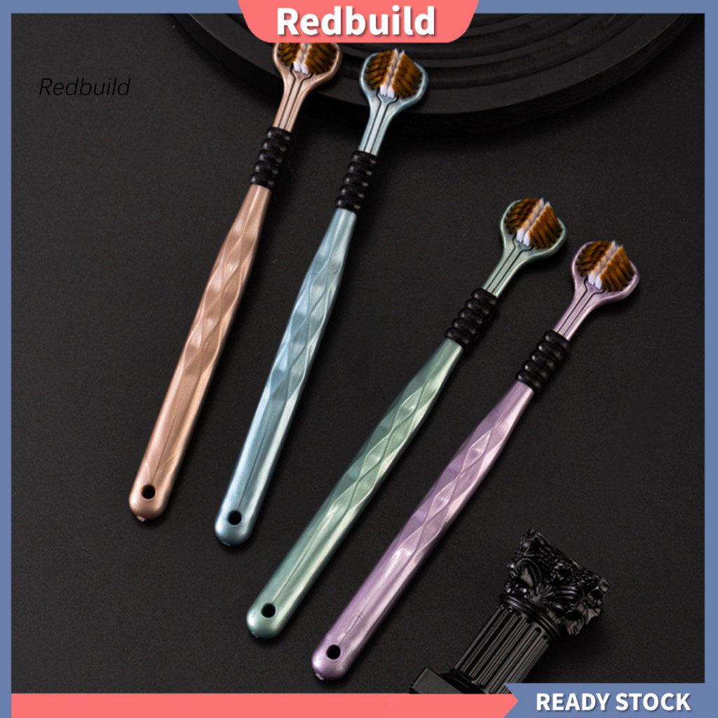 redbuild| Innovative Toothbrush Non-fried Bristles 3-sided Toothbrush ...