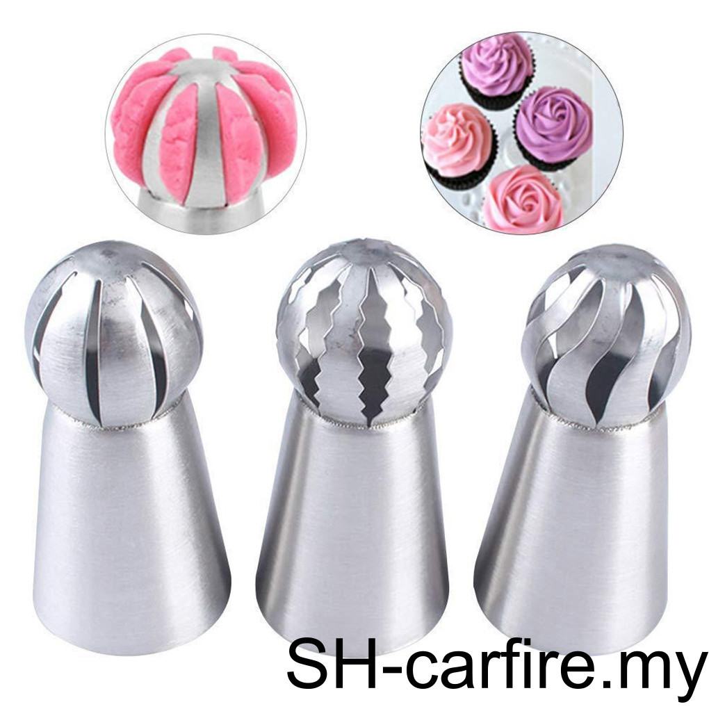 3 Pieces/Set Biscuit Piping Tip Stainless Cupcake Steel Tool Nozzle ...