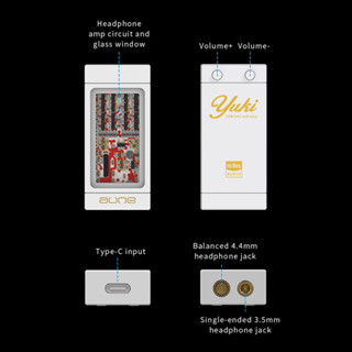 AUNE YUKI - Dual DAC Portable DAC Headphone Amplifier Cirrus Logic ...