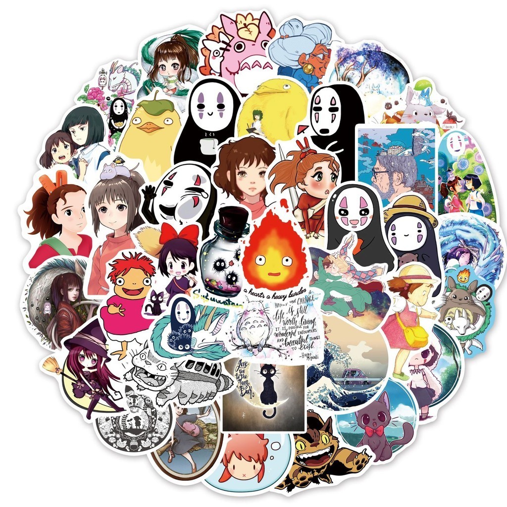 50Pcs/Set Q Funny Miyazaki Hayao Anime Series 01 Stickers DIY Fashion ...