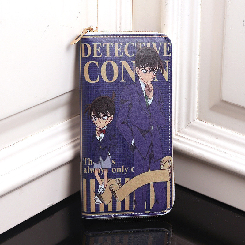 Famous Detective Conan Anime Wallet for Men Long Wallets Zipper Coin ...
