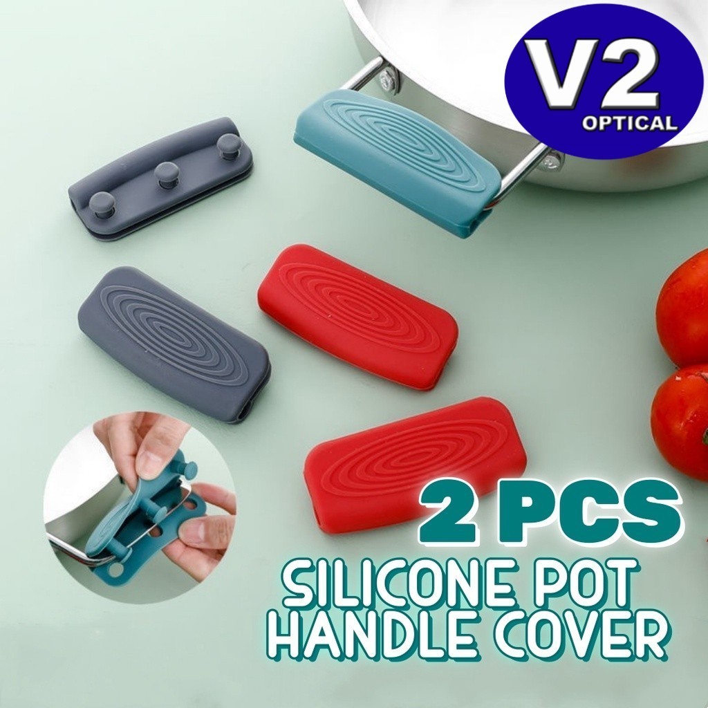 (2pcs) Anti Slip Silicone Pot Handle Heat Resistance Cover Anti ...