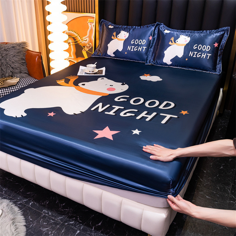 Ice Silk BedSheet Cartoon Ice Silk cadar 冰絲床單 fitted bedsheet cadar ...