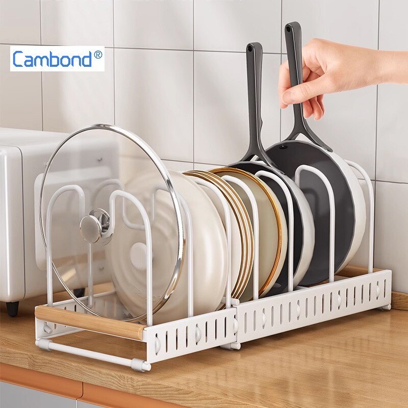Cambond Adjustable Lenght Kitchen Racks Organizer Expandable Pot Racks ...