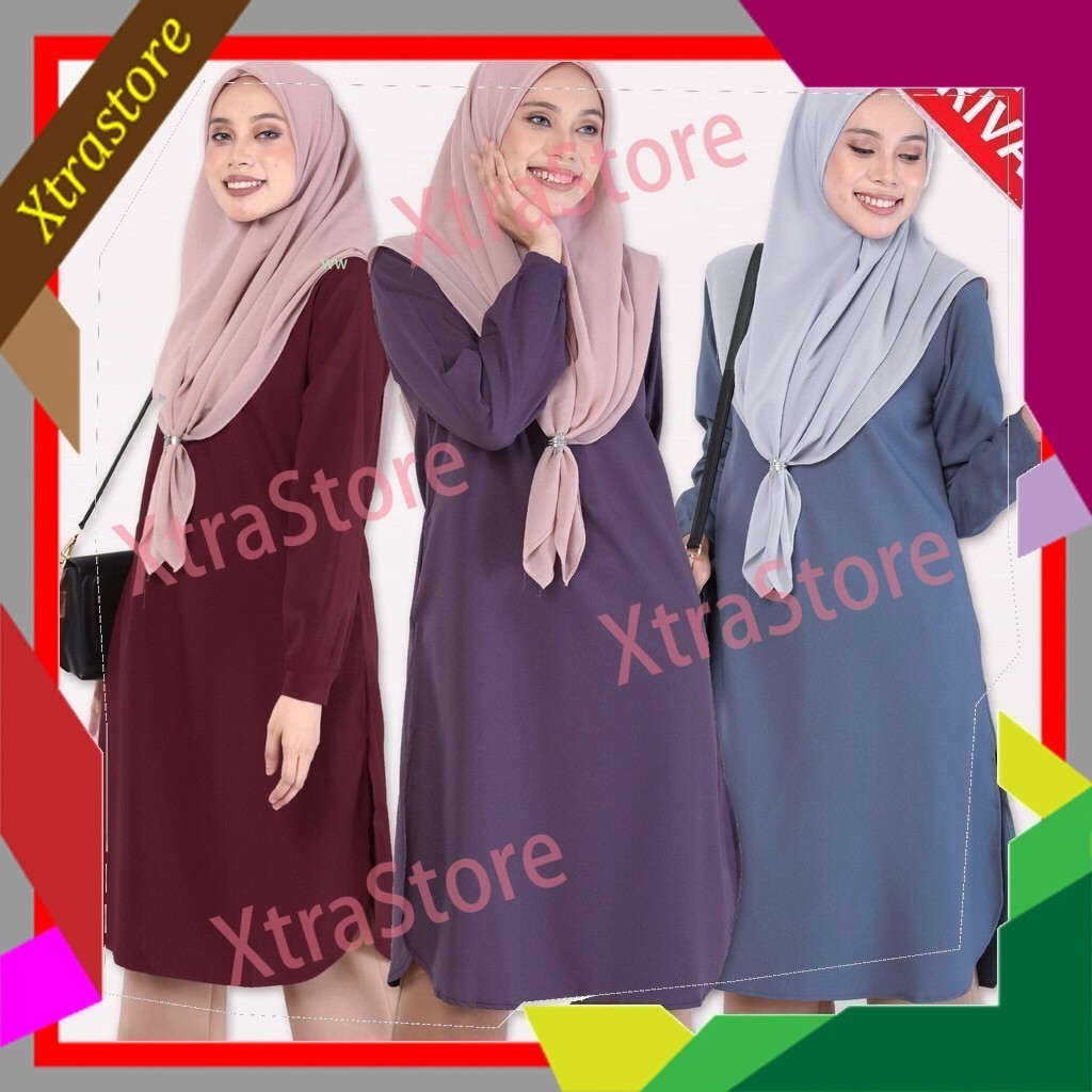 1-1🌟【 Murah Sekali】Very Good Quality - Women Blouse Plain Mixed Cotton ...