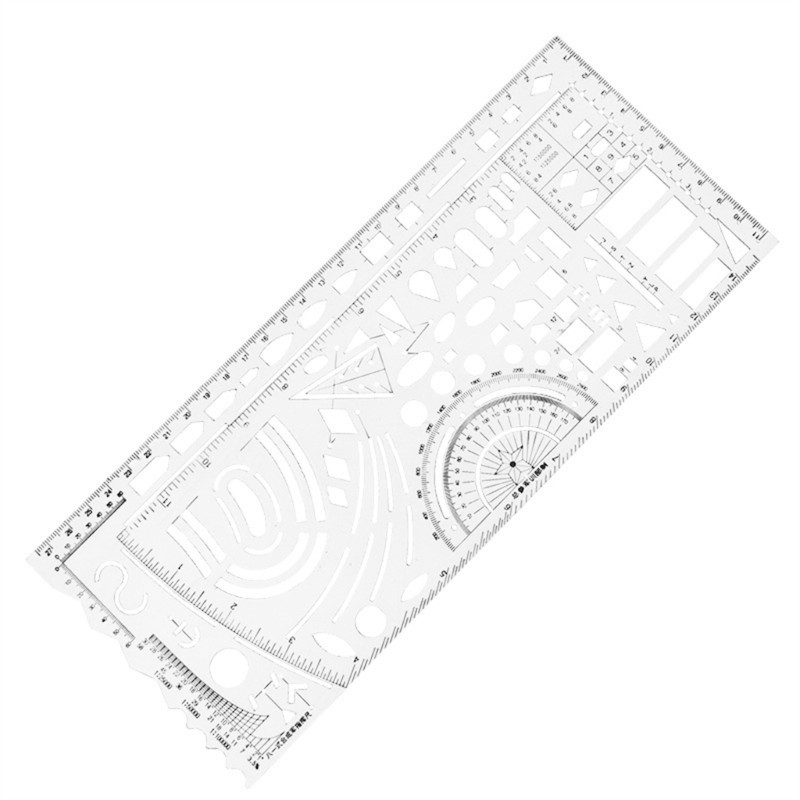 ESP Geometric Ruler with Movable Protractors and Small Ruler Plastic ...