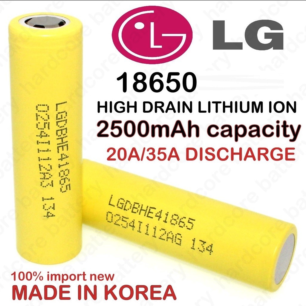 AUTHENTIC 100% LG HE4 18650 machine Battery 3.7v 4.2V High Drain power tools Rechargeable Li-ion ...