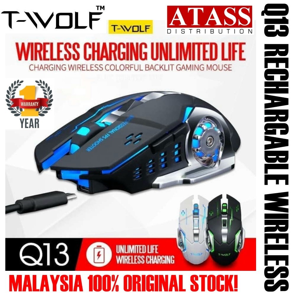 T-WOLF Q13 X8 Rechargeable BATTERY Q13 / X8 Wireless Silent LED Backlit ...