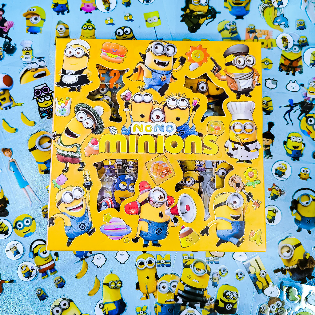 Sticker 2D MINIONS Contents 100 Sheets Waterproof Sticker Drink Bottle ...