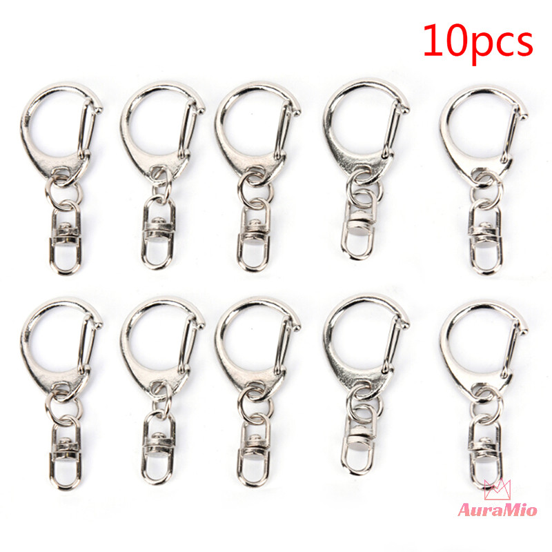 [AuraMio] 10pcs DIY Polished Silver Keyring Keychain Split Ring Short ...