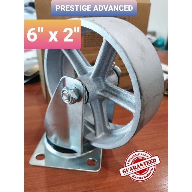 Medium Duty 6" Heavy duty cast iron castor wheel / Roda Besi heavy duty ...