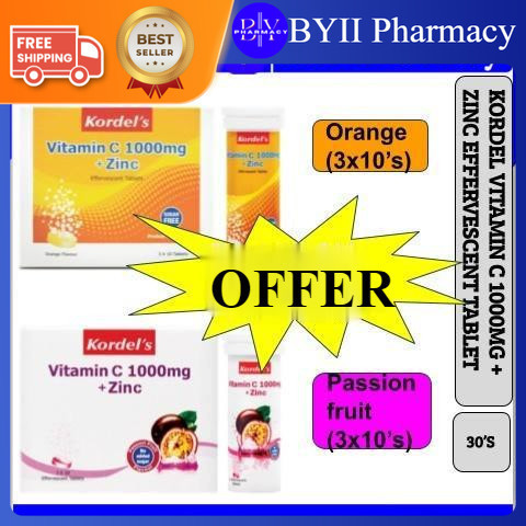 Kordel's vitamin c 1000MG + Zinc (3x10 effervescent tab) (orange ...