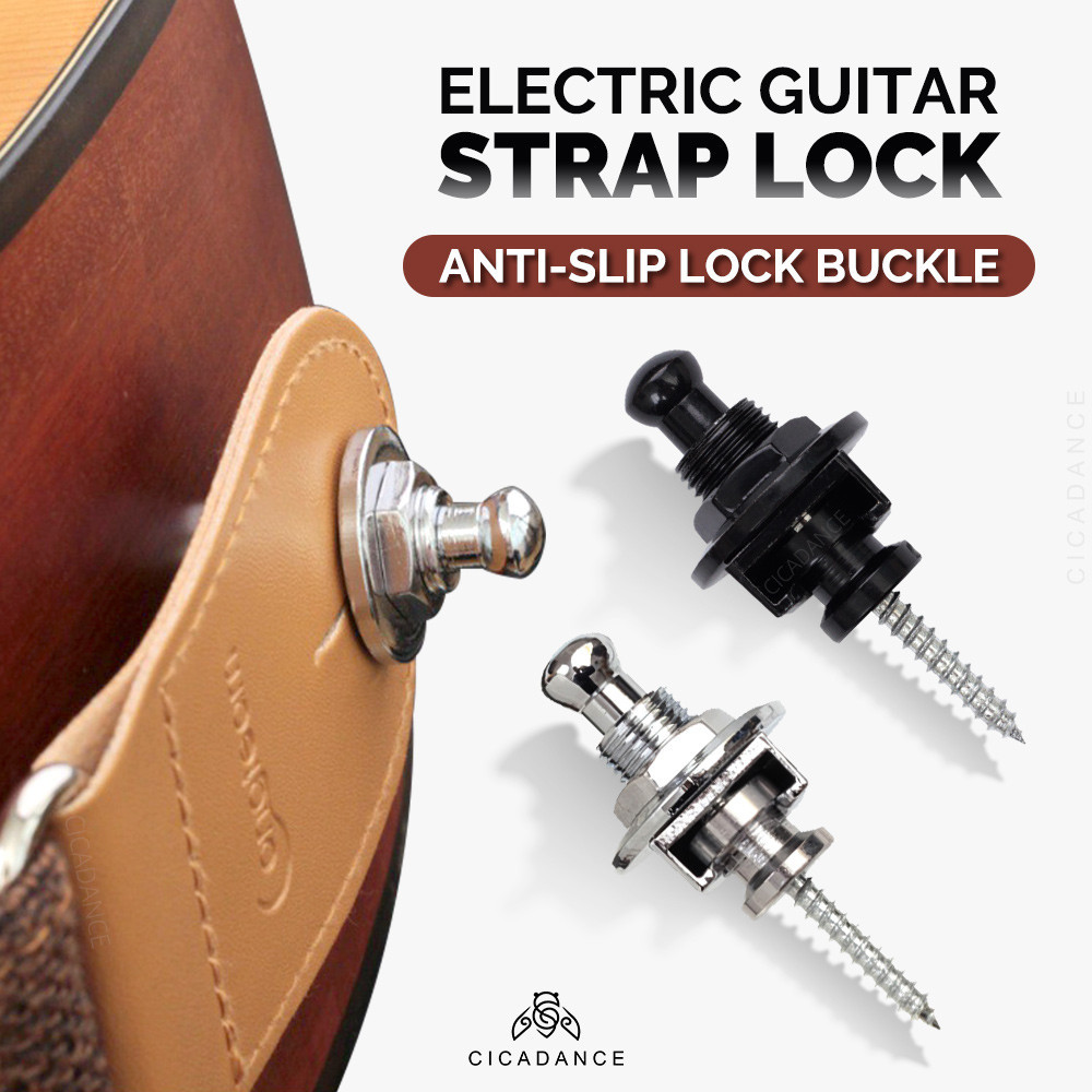 2PCS/Pair Electric Guitar Strap Locks Metal Belt Lock Button Buckle for ...