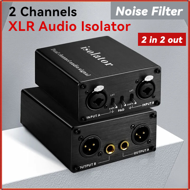 2 Channel XLR Audio Isolator Noise Filter 2 in 2 out Buzzing ...