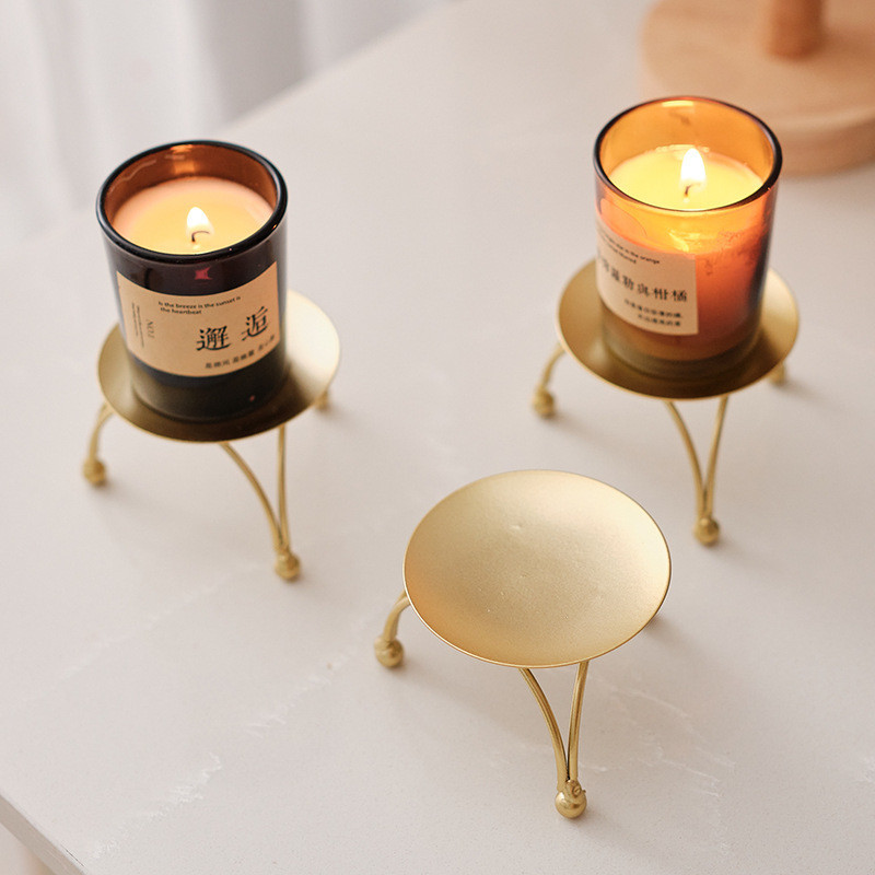 Multiple Sizes Minimalist Round Geometry Metal Candle Stand Family ...