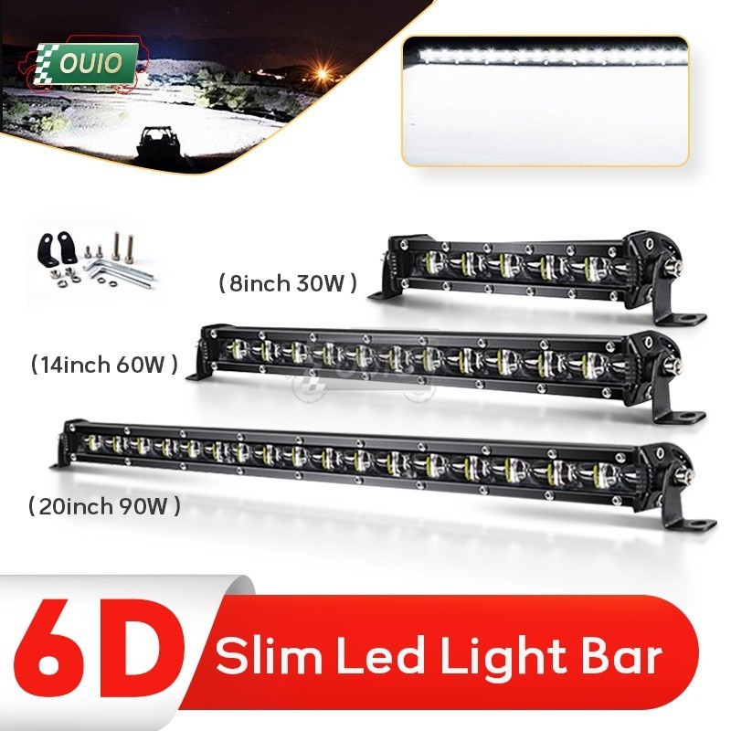 6D 26 Inch 120W Single Row Ultra Slim LED Light Bar 6500K 12V 24V Spot ...