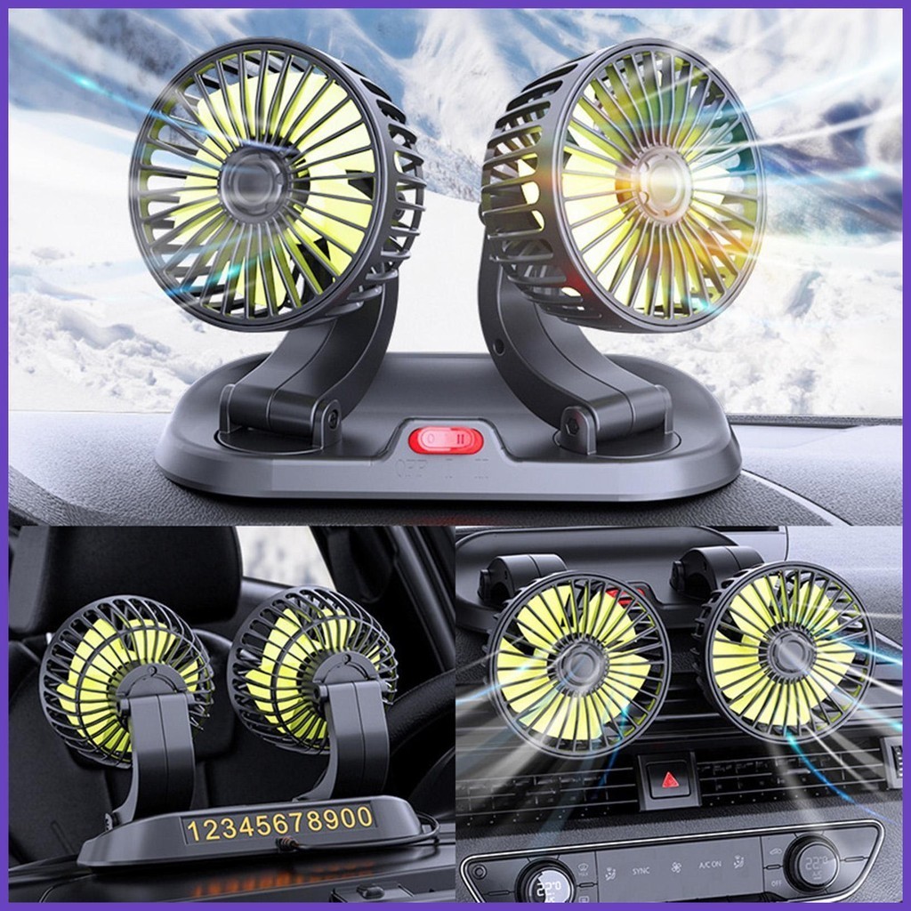Car Mounted Fan 5V 1A USB Car Fan Adjustable Auto Fan 60 Degree ...