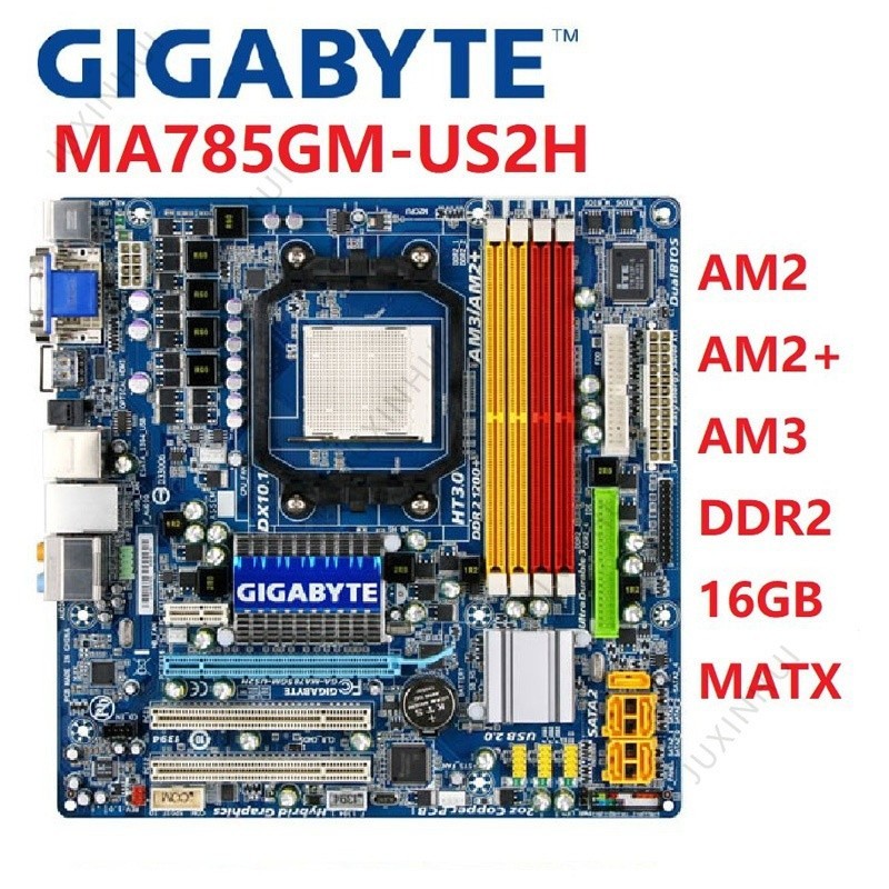 used Gigabyte GA-MA785GM-US2H Motherboard For AMD Phenom FX/X4/X3 780G DDR2 16GB AM2/AM2+/AM3 ...