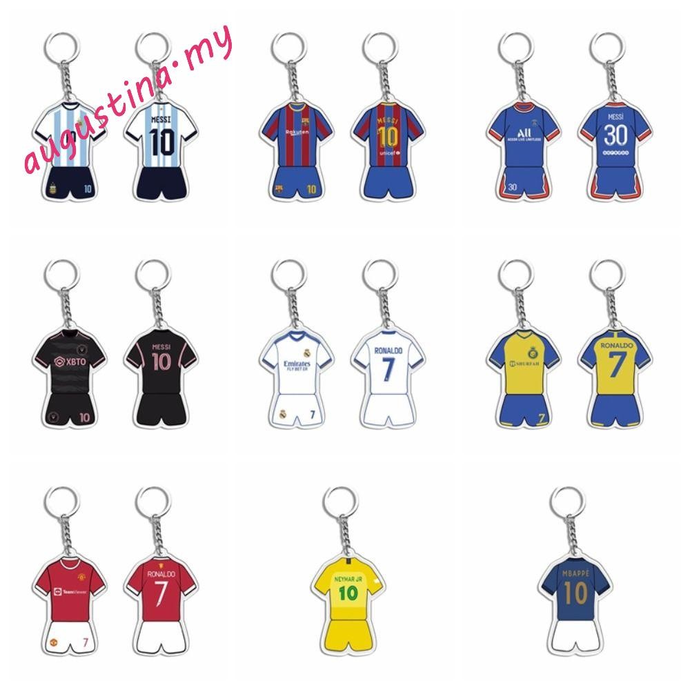 AUGUSTINA Football Keychain, Messi Ronaldo Football Star Keyring, Car ...