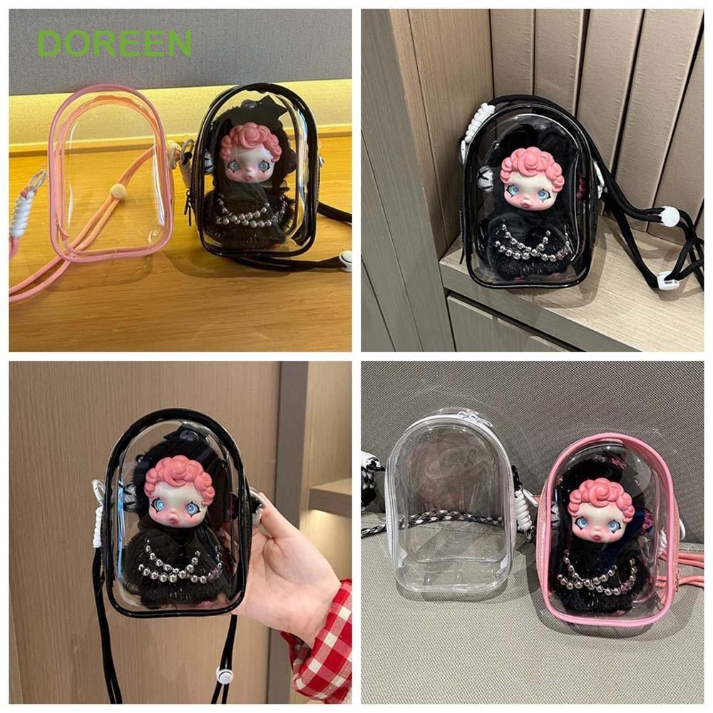 DOREEN Clear Outdoor Doll Bag, With Keychain Hanging Crossbody Bag Doll ...