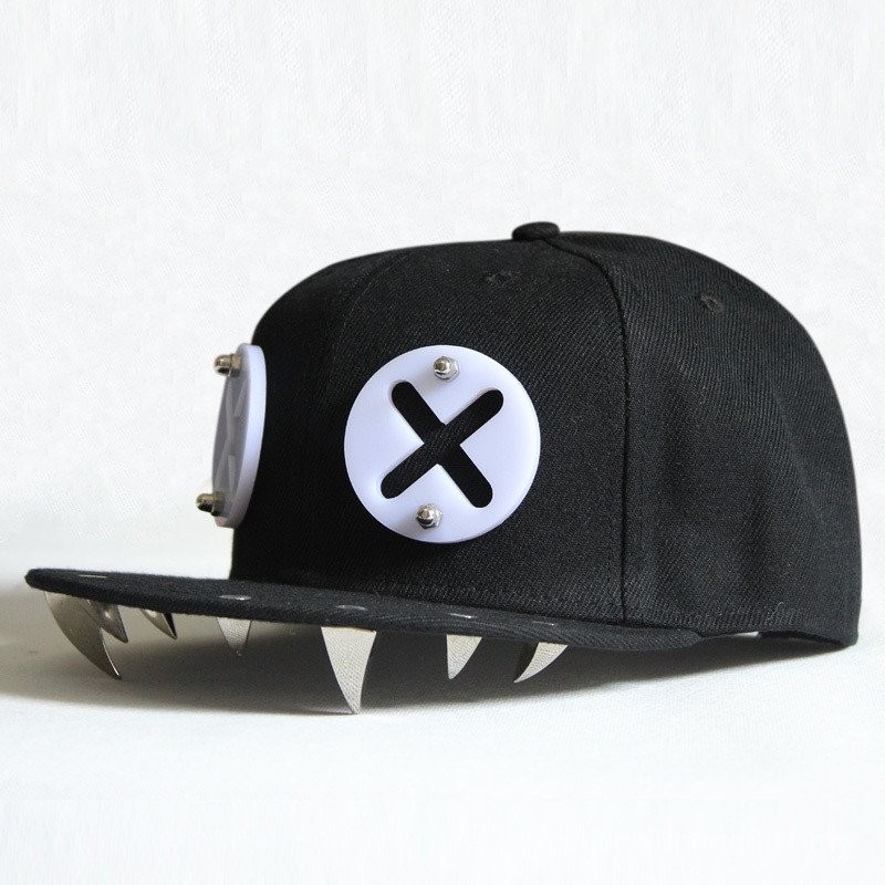 Hip-Hop Punk Gaya Akrilik Huruf Tanduk Rivet Topi Tarian Jalanan ...