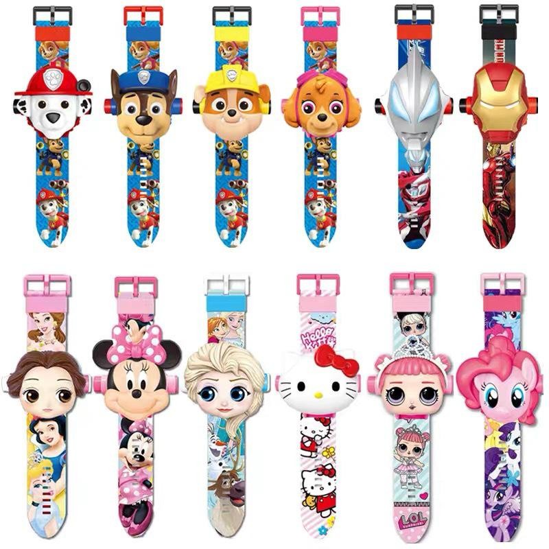 Children Cartoon LED Projector Watch Projection Avengers Batman Hello ...