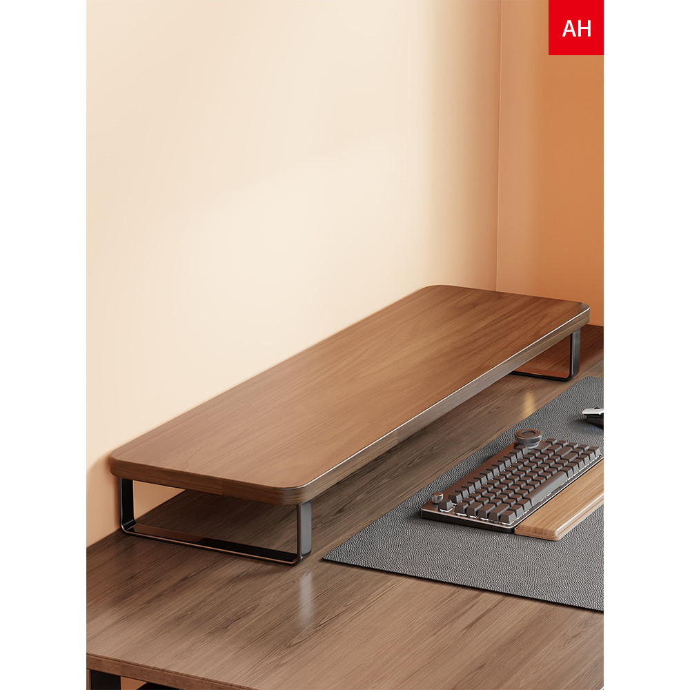 Kayu Pepejal Monitor Riser Meja Pejabat Rak Skrin Komputer Desktop Atas ...