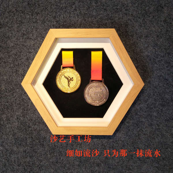 medal display medal frame frame home decor Hexagonal Medal Display ...