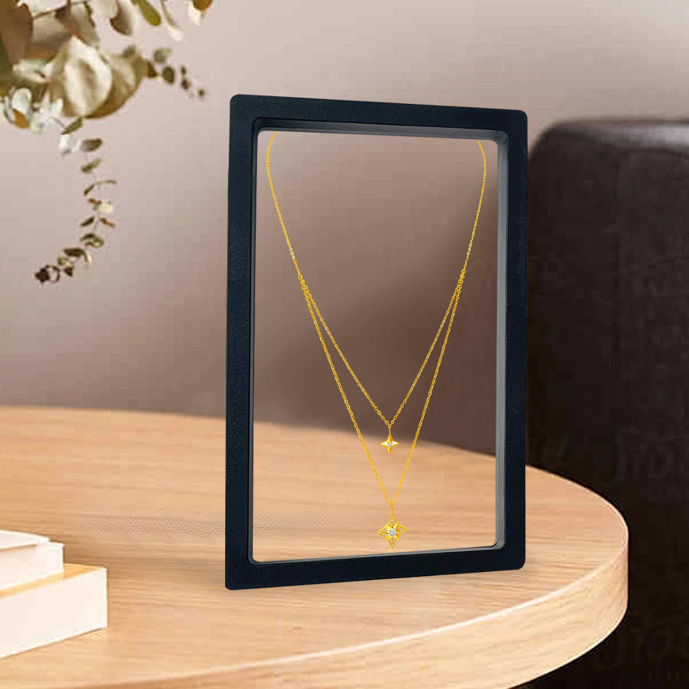 Floating Frame Display Stand Acrylic Clear Jewelry Display Case ...
