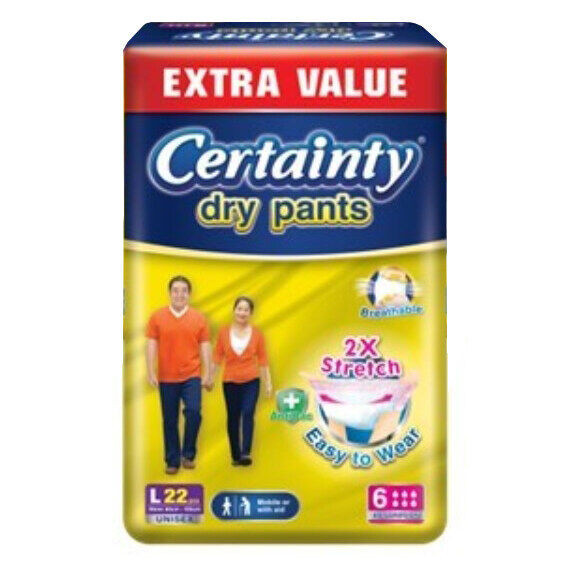 Certainty DryPants Jumbo Pack L1 x 22s Adult Diaper (22pcs) | Shopee ...